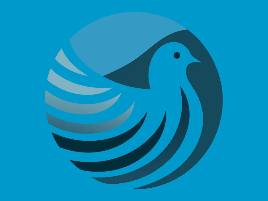Abstract Blue Dove in Circle Logo Template PNG vector in SVG, PDF, AI ...