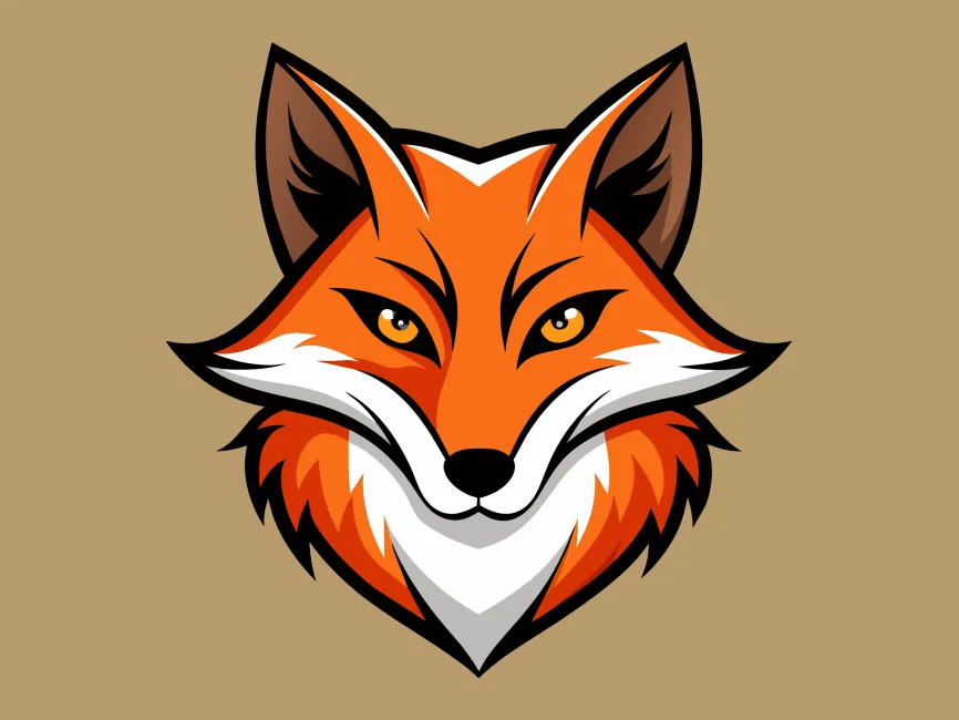 Cartoon Red Fox Head Logo Template Vector Image Download | Logowik