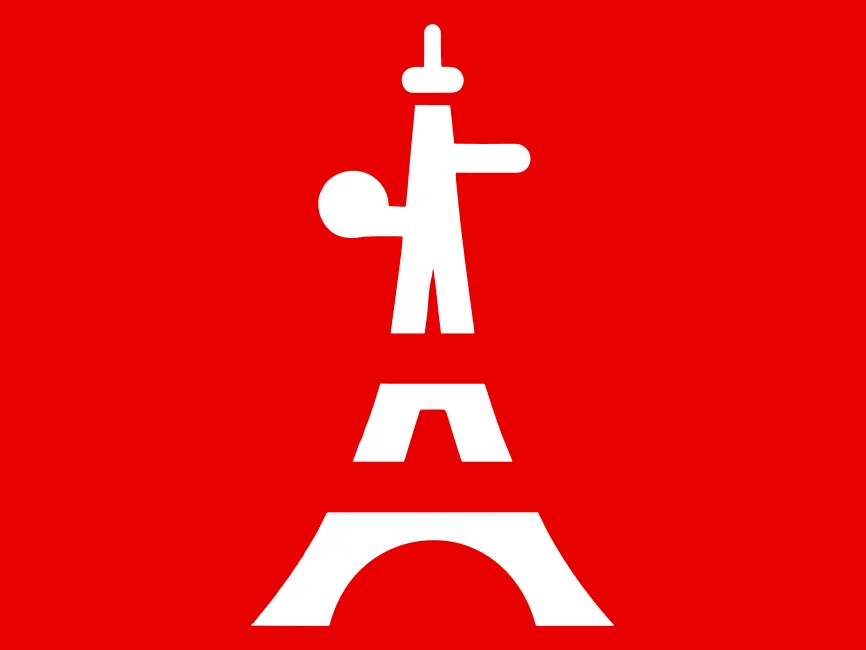 Abstract Minimalist Red Eiffel Tower Design Logo Template Vector Image ...