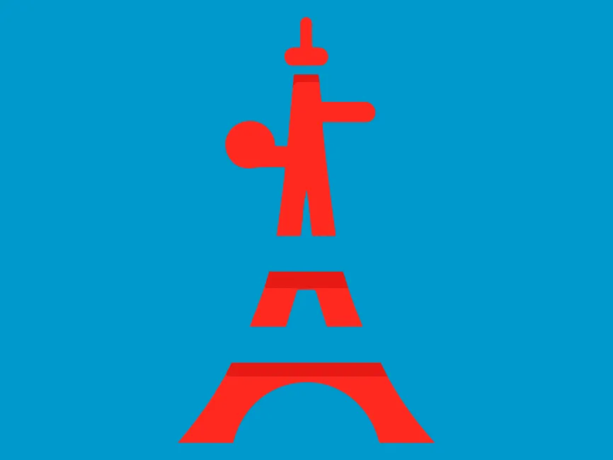 Abstract Minimalist Red Eiffel Tower Design Logo Template Vector Image ...