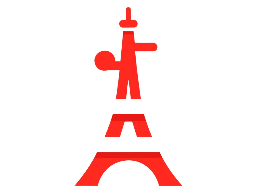 Abstract Minimalist Red Eiffel Tower Design Logo Template Vector Image ...