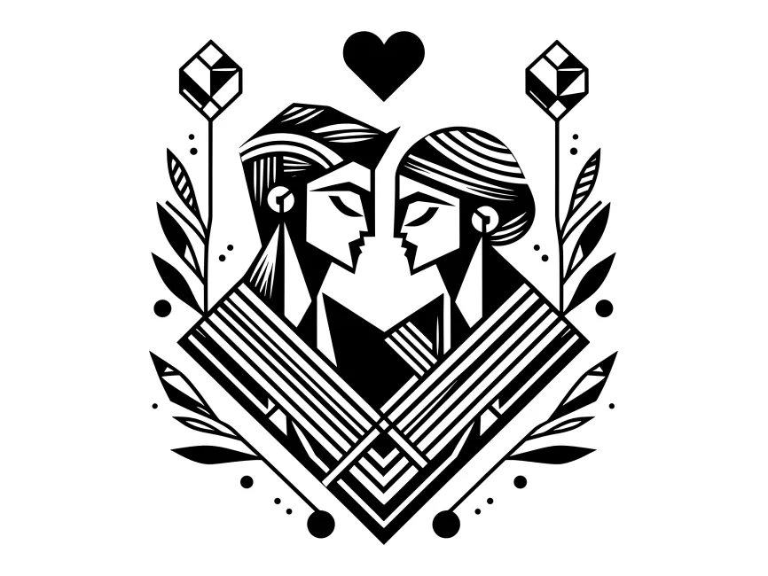 Art Deco Romance Elegant Love & Wedding Vector Files Download | Logowik