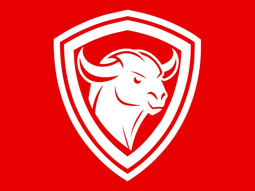 Download SVG Bison Design in Linear Shield Logo Template Vector Online ...
