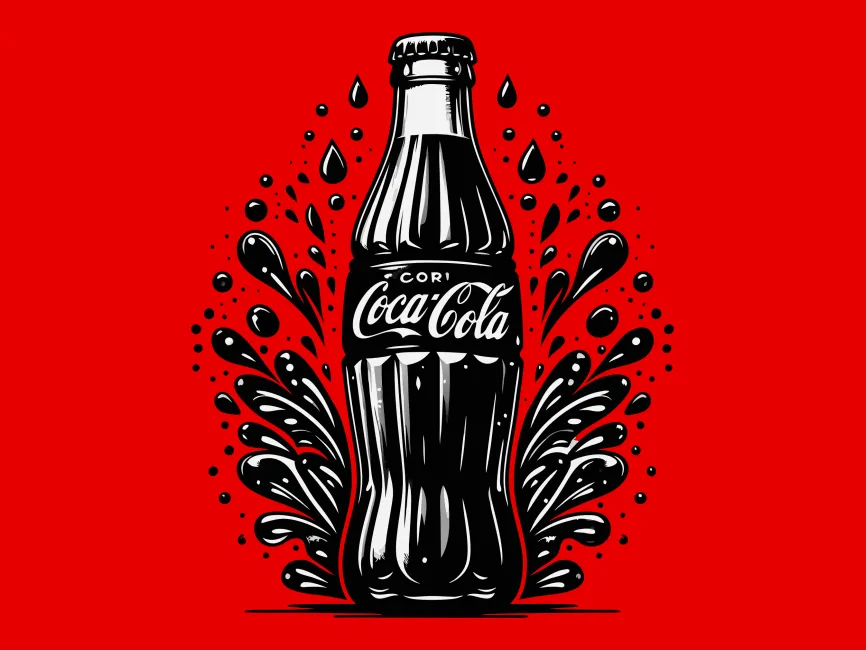 Black Coca Cola Bottle in Cola Splash Vector Files Download | Logowik