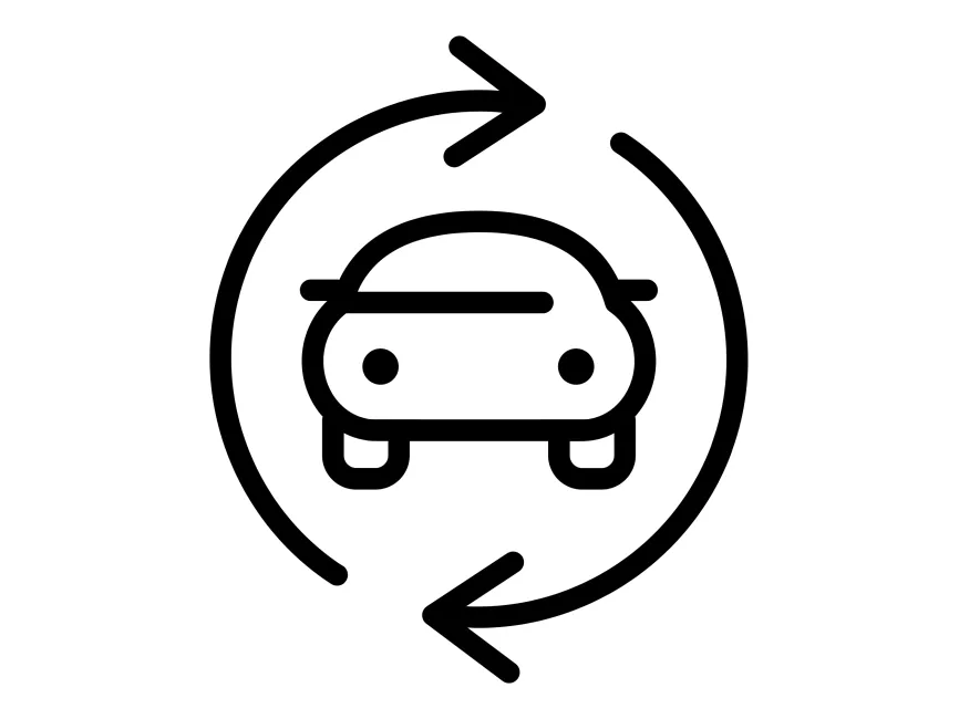 Circle Arrows Spinning Around the Car Logo Template Vector Image ...