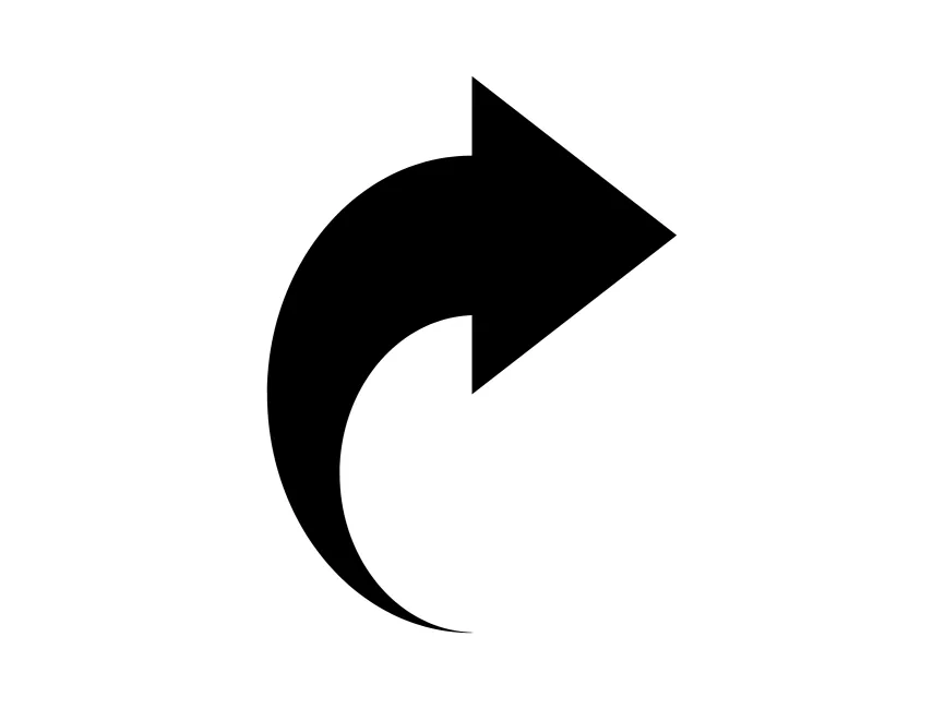 Curved Forward Arrow Icon Logo Vector Download | Logowik
