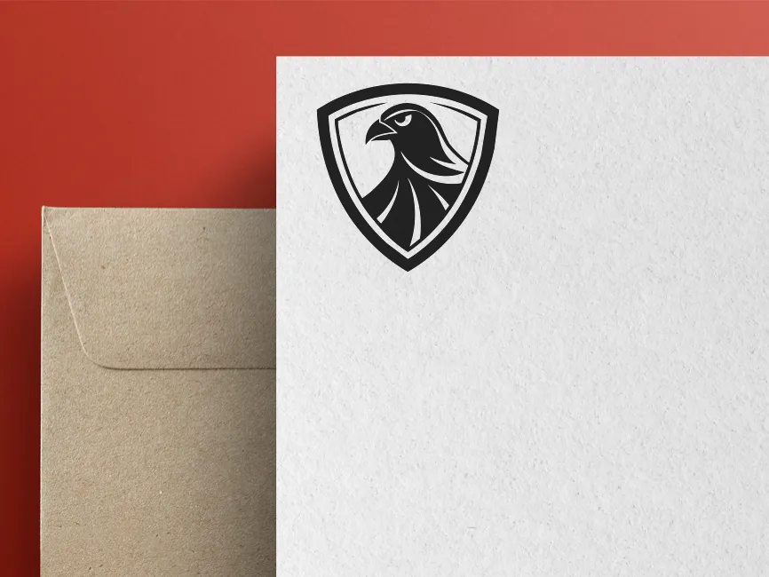 Modern Falcon Head Design in Shield Shape Logo Template Vector Download ...