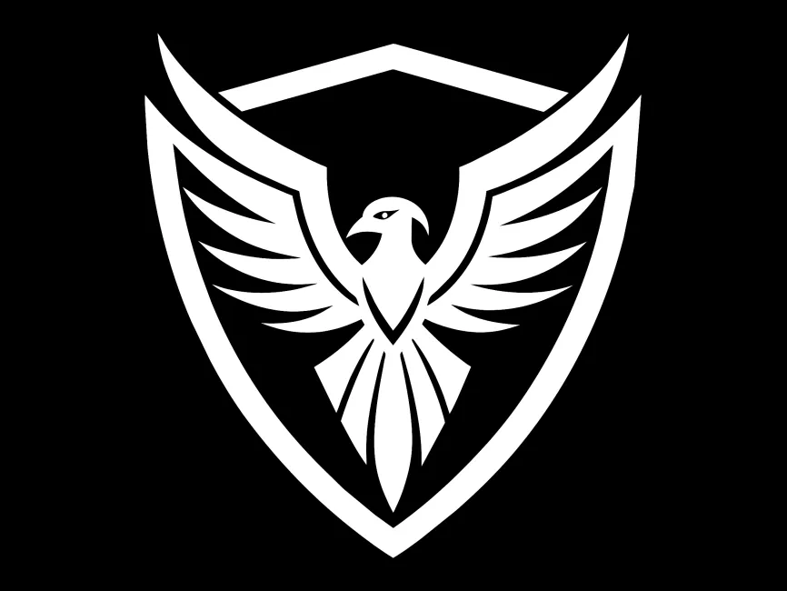 Falcon Silhouette Design in Shield Logo Template Vector Files Download ...