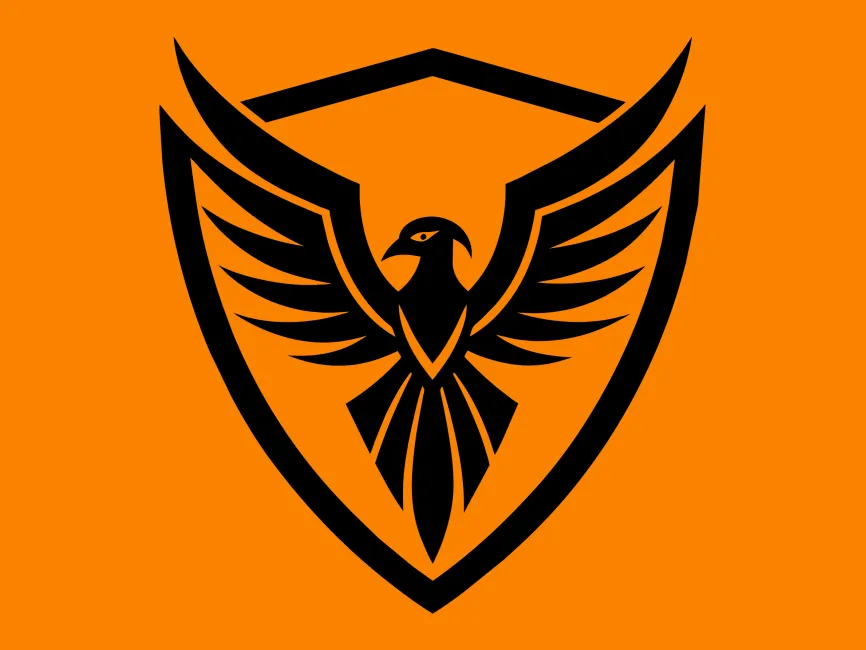 Falcon Silhouette Design in Shield Logo Template Vector Files Download ...