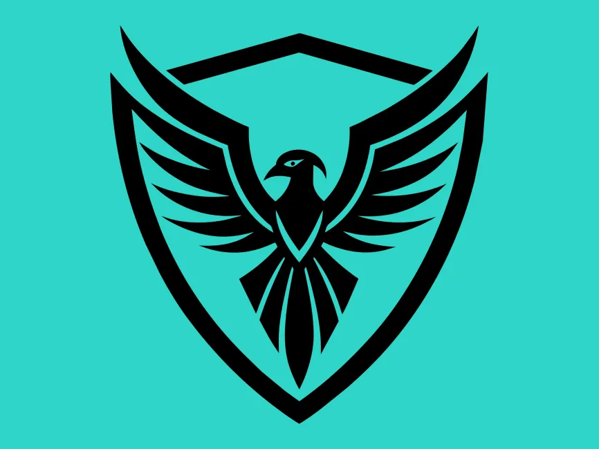 Falcon Silhouette Design in Shield Logo Template Vector Files Download ...