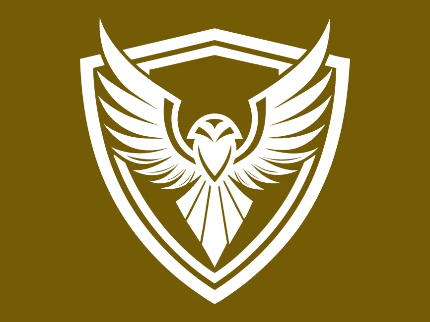 Download Flying Falcon in Shield Logo Template Vector Free | Logowik