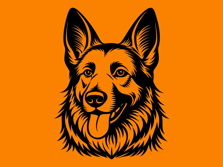 Download German Shepherd Dog Head Logo Template Vector Free | Logowik