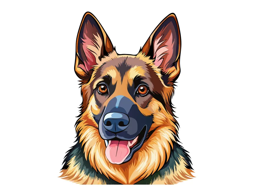 German Shepherd Head Illustration Vector Download | Logowik