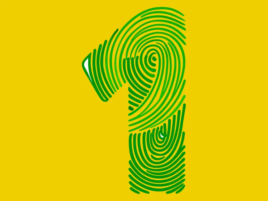 Free Green Number One Fingerprint Form Design Logo Template Vector ...