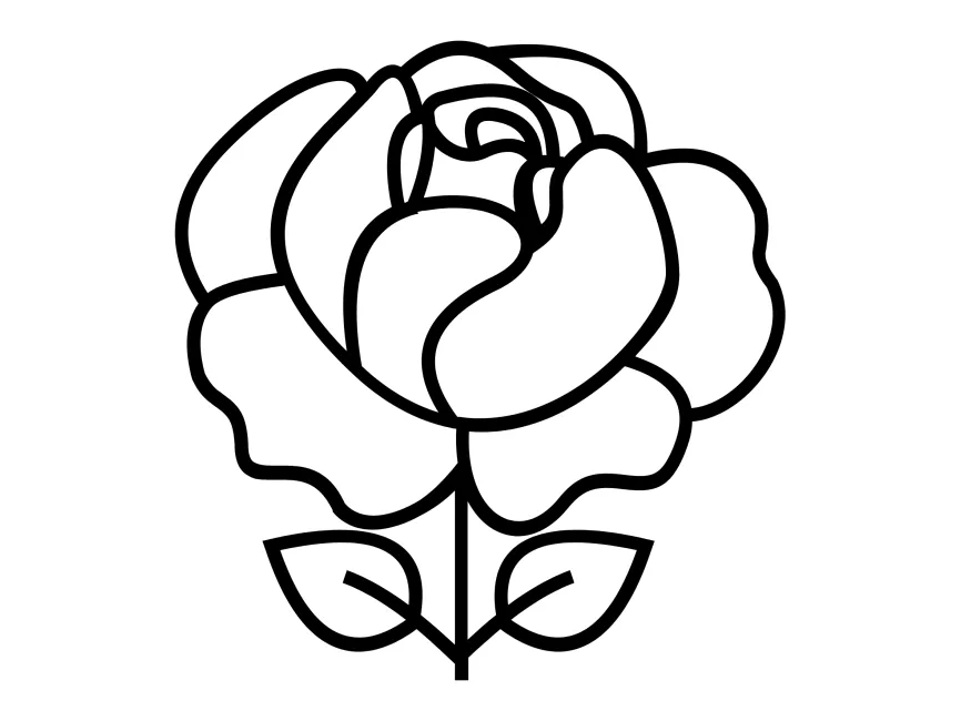 Hand Drawn Simple Linear Rose Flower Logo Template Vector File Free ...