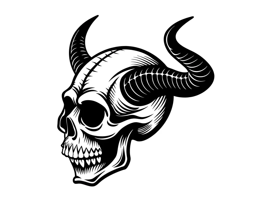 Infernal Fang Skull for Gaming Metal & Fantasy Brands Logo Template PNG ...