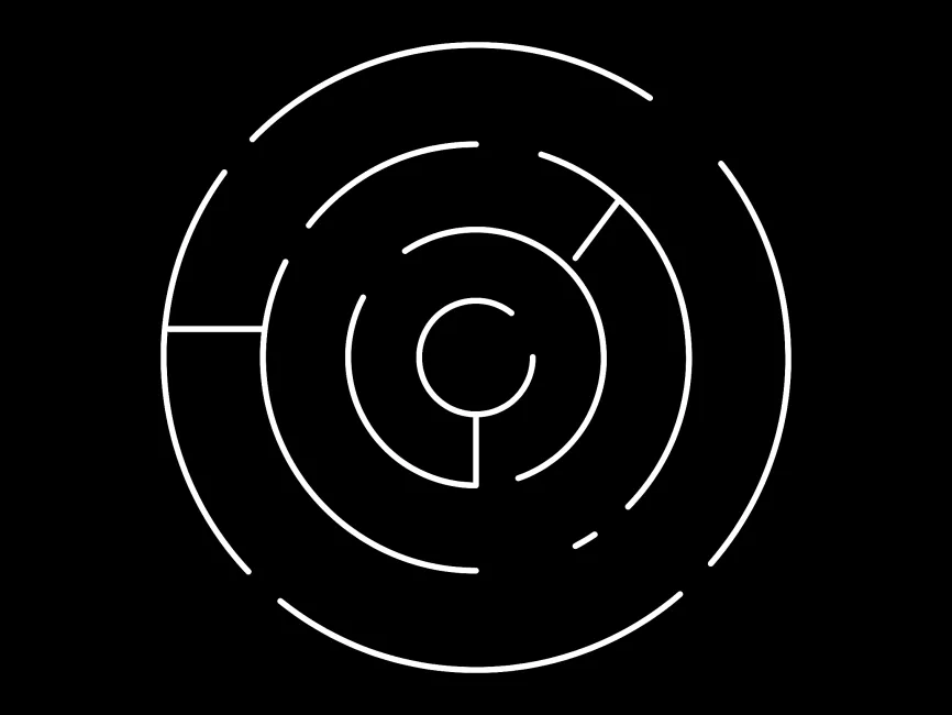 Free Labyrinth Circle Shape Logo Template Vector Download | Logowik