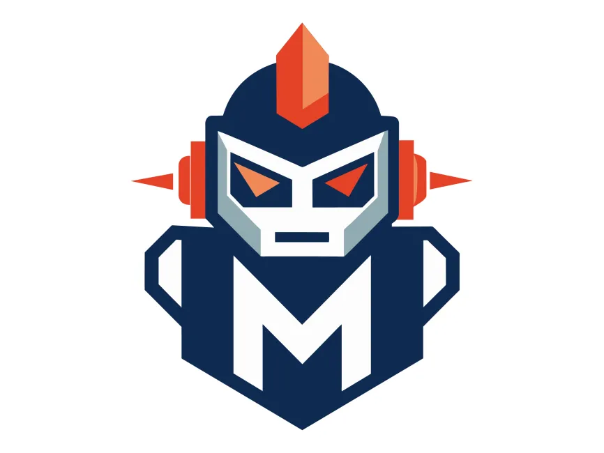 M Letter with Robot Logo Template PNG vector in SVG, PDF, AI, CDR format