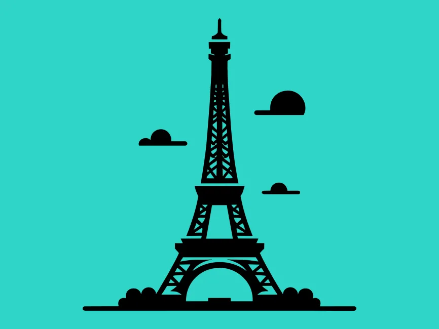 Free Minimal Eiffel Tower Logo Template Vector Download | Logowik