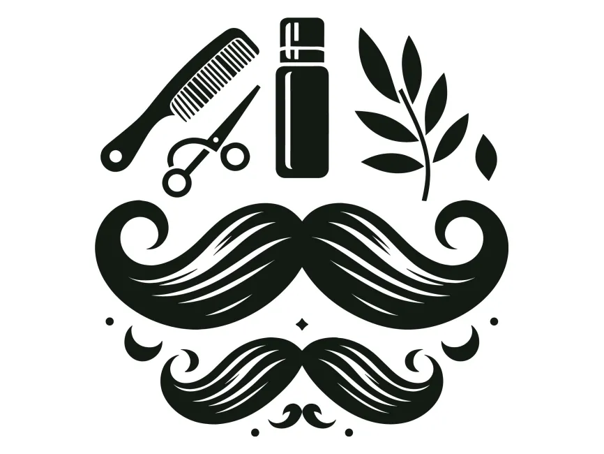 Mustache and Barber Supplies Logo Template PNG vector in SVG, PDF, AI ...