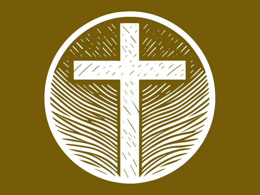 Premium Christian Cross Symbol Illustration in Circle Logo Template ...