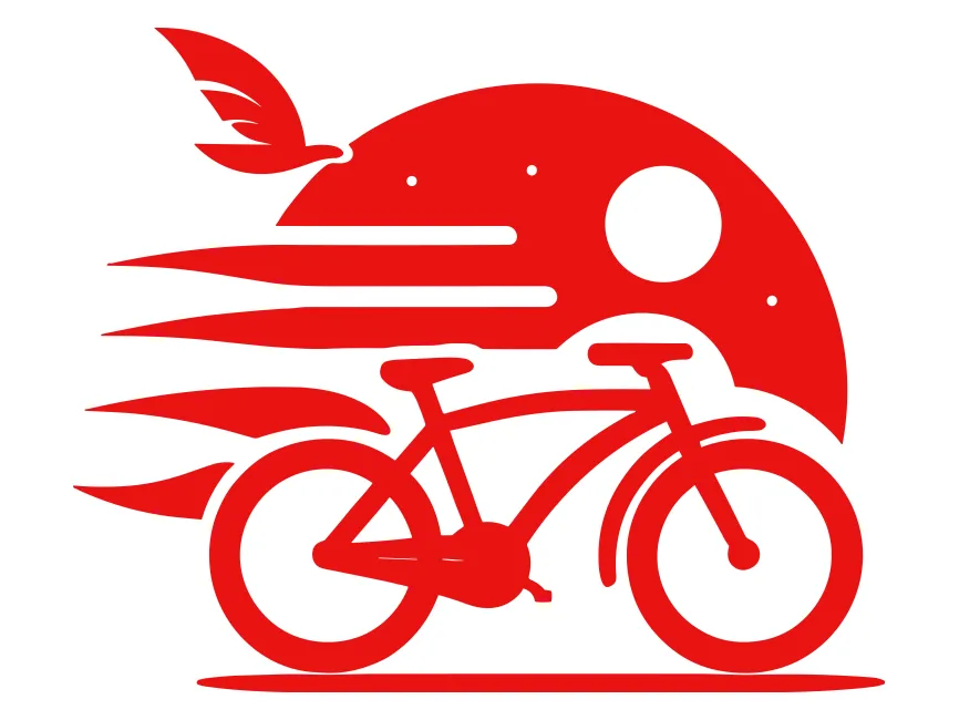 Red Bicycle SVG Logo Template PNG vector in SVG, PDF, AI, CDR format