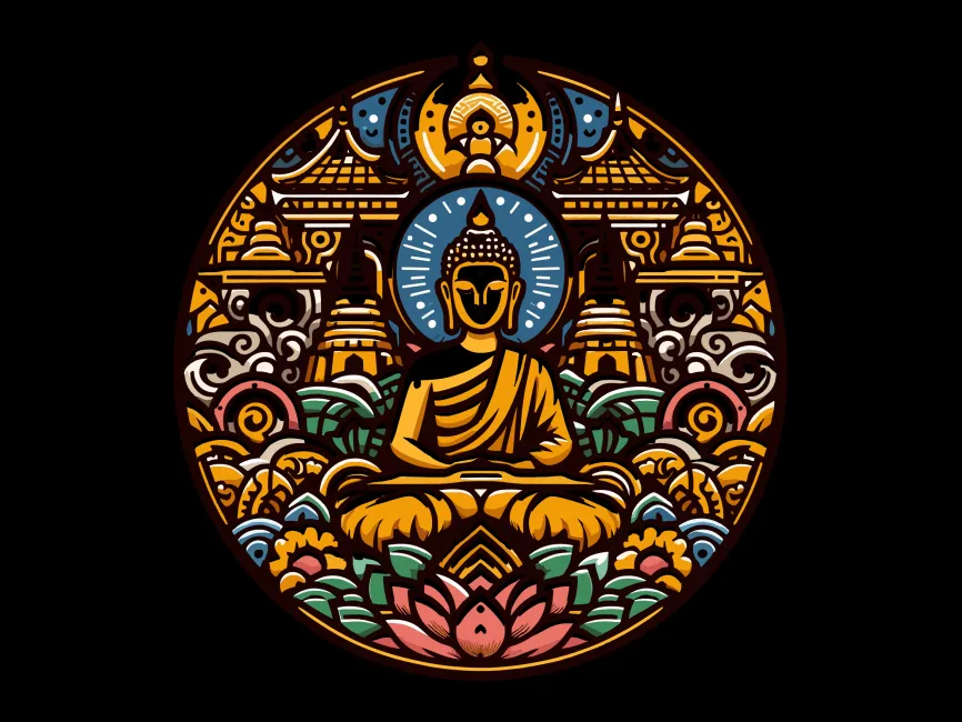 Colored Buddha Illustration Design Logo Template Logo Vector Download ...