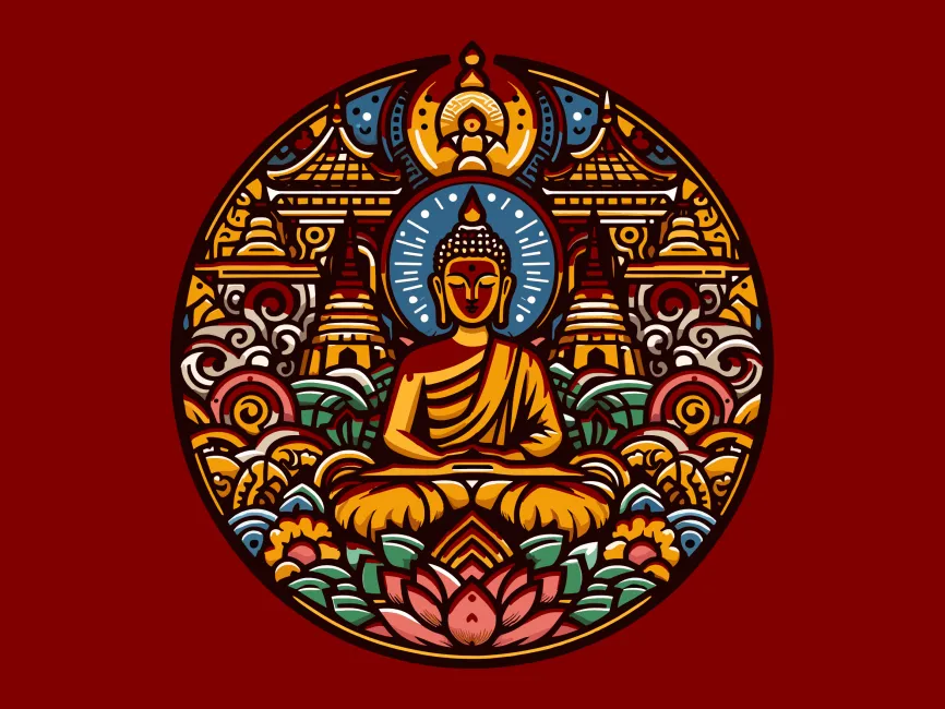 Colored Buddha Illustration Design Logo Template Logo Vector Download ...