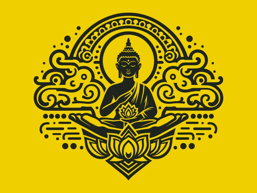 Free SVG Buddha Illustration Design Logo Template PNG vector in SVG ...