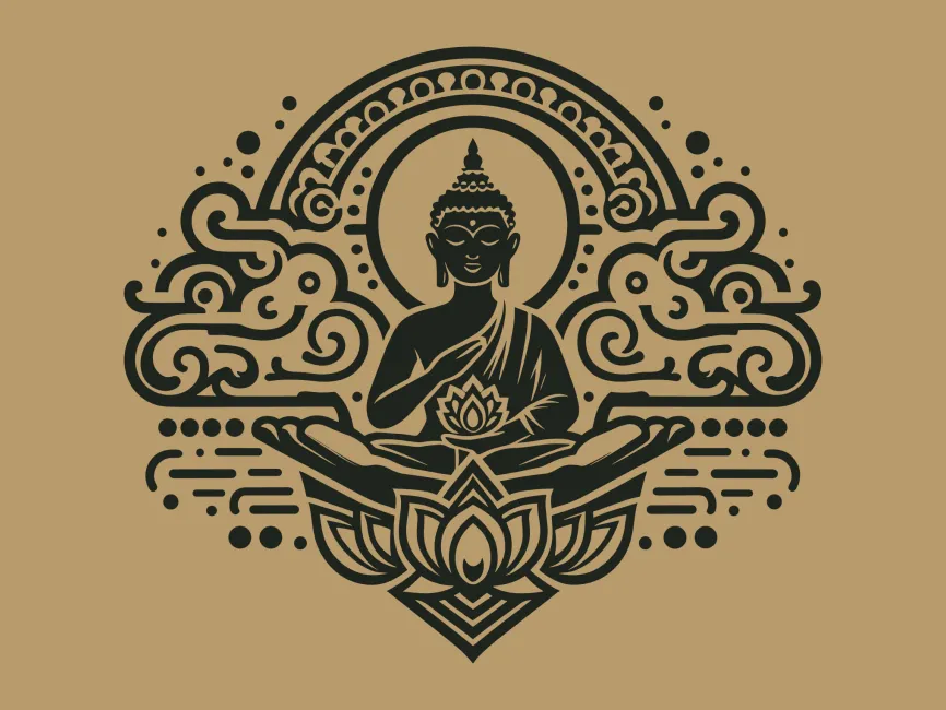 Free SVG Buddha Illustration Design Logo Template PNG vector in SVG ...