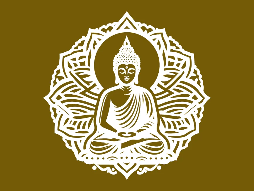 Black Detailed Free SVG Buddha Illustration Design Logo Template PNG ...