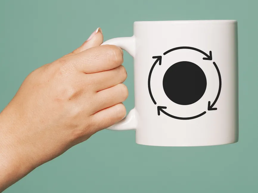 Arrows Spinning Clockwise Around a Circle Logo Template Vector File ...