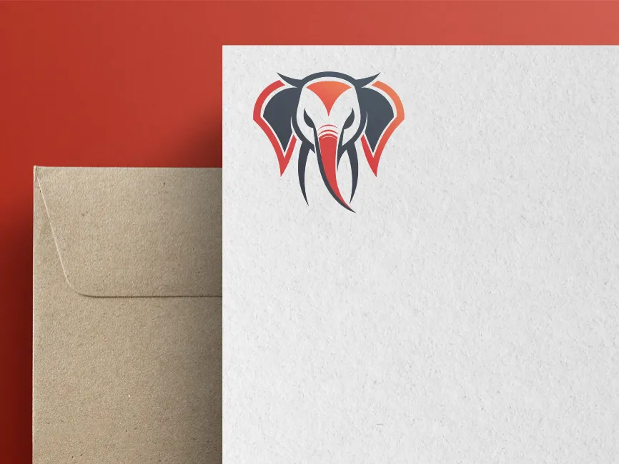 Abstract Red Elephant Head Design Logo Template PNG vector in SVG, PDF ...