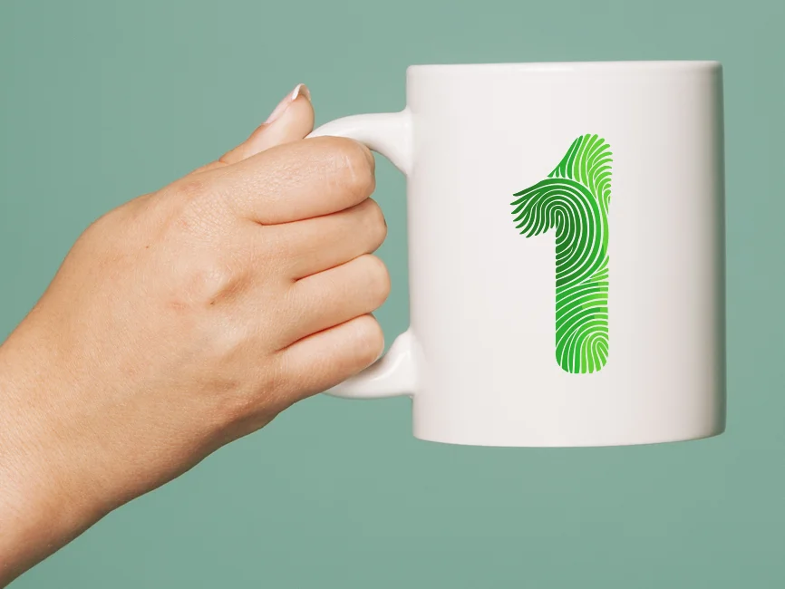 SVG Fingerprint Formed Green Number One Logo Template PNG vector in SVG ...