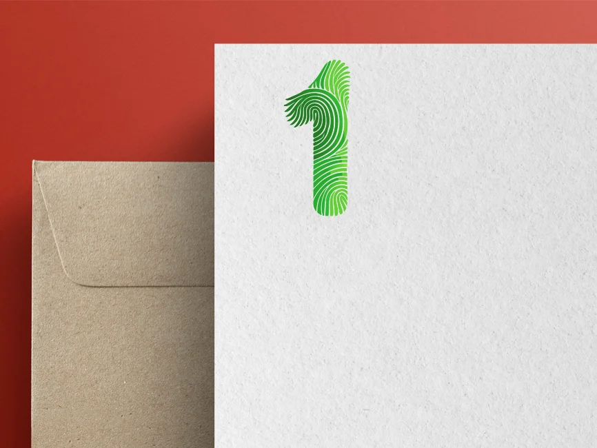 SVG Fingerprint Formed Green Number One Logo Template PNG vector in SVG ...