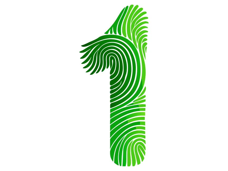 SVG Fingerprint Formed Green Number One Logo Template PNG vector in SVG ...