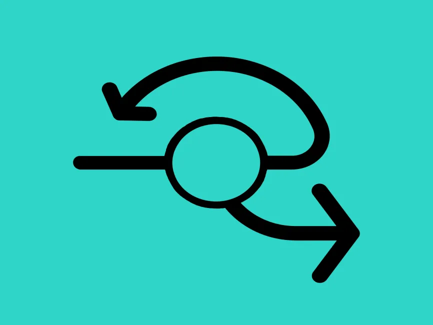 Abstract Right Left Methodology Arrow with Circle Icon Vector File ...