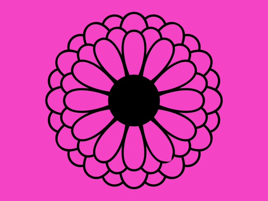 Three Layers Black Bloom Flower Logo Template Vector File Download ...