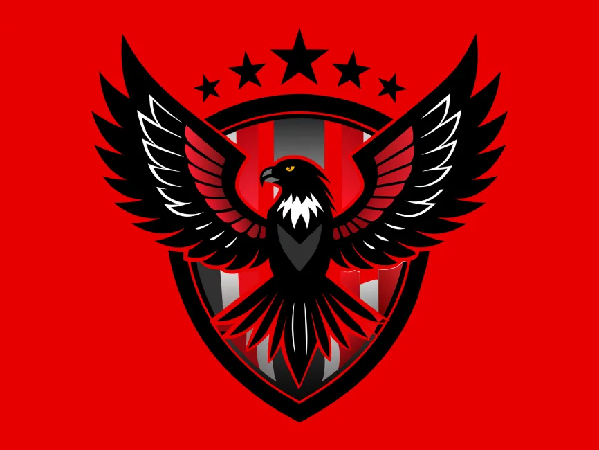 USA Flying Eagle in Shield with Stars Logo Template Logo Vector ...