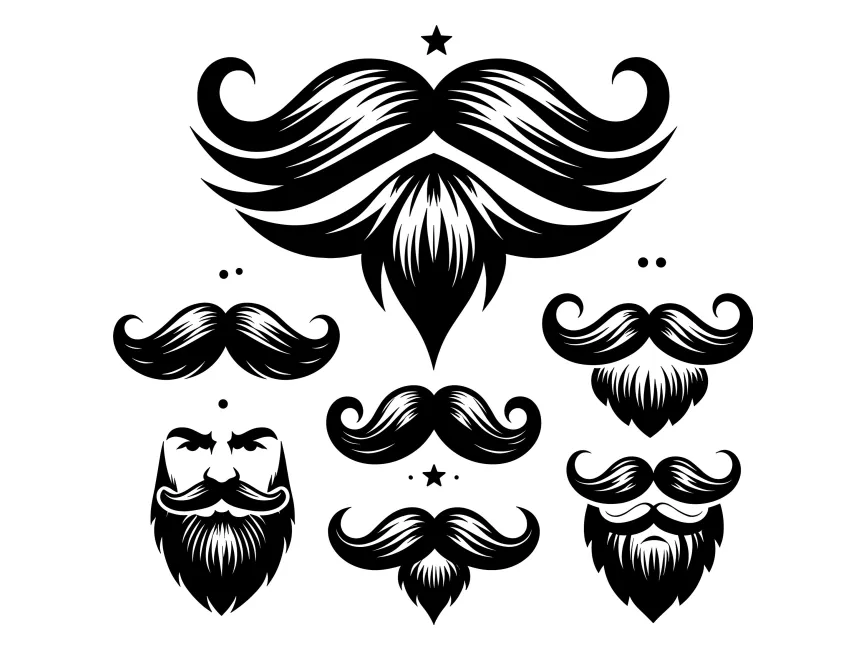 Vector Different Mustache Types Vector PNG vector in SVG, PDF, AI, CDR ...